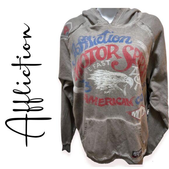 Affliction | Tops | Affliction Hooded Sweater Live Fast Front And Back ...